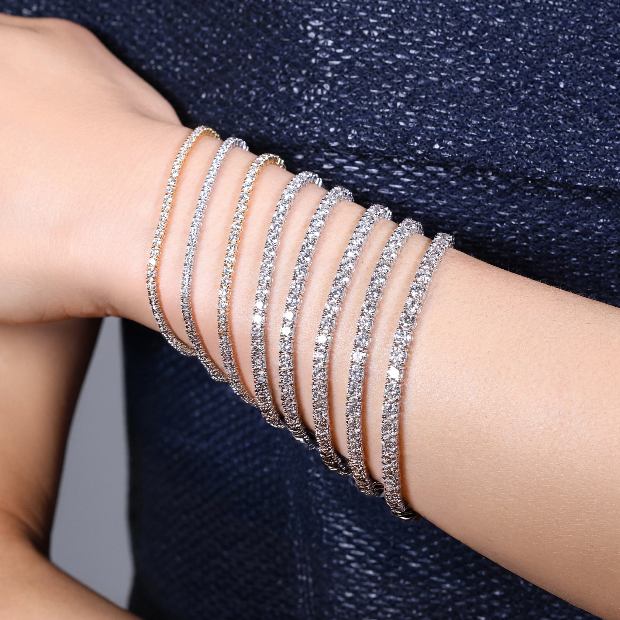 Fairfax & Roberts Diamond Tennis Bracelet 18ct White Gold