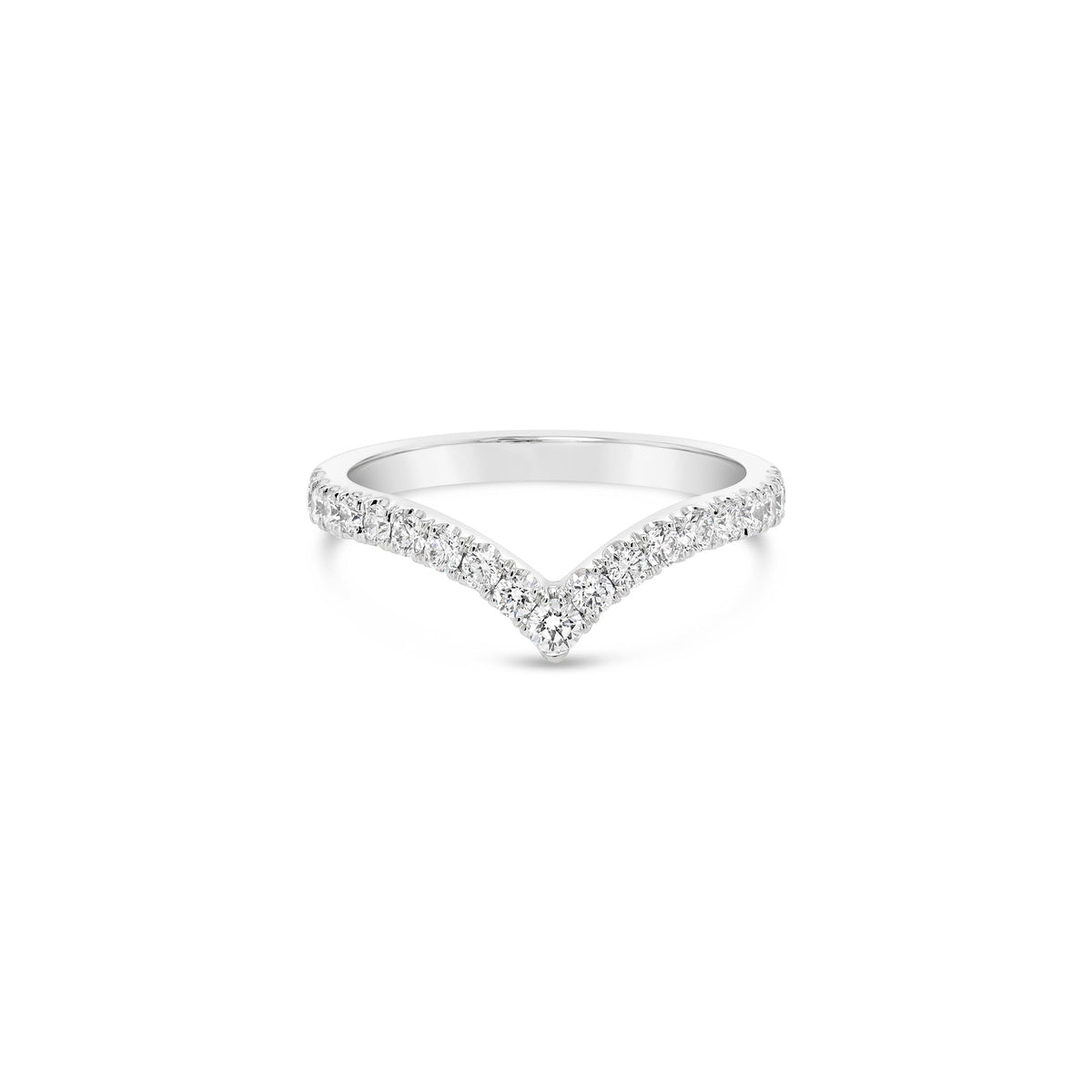 Castle-Set Round Brilliant Cut Diamond Vivienne Ring - 18ct White Gold ...